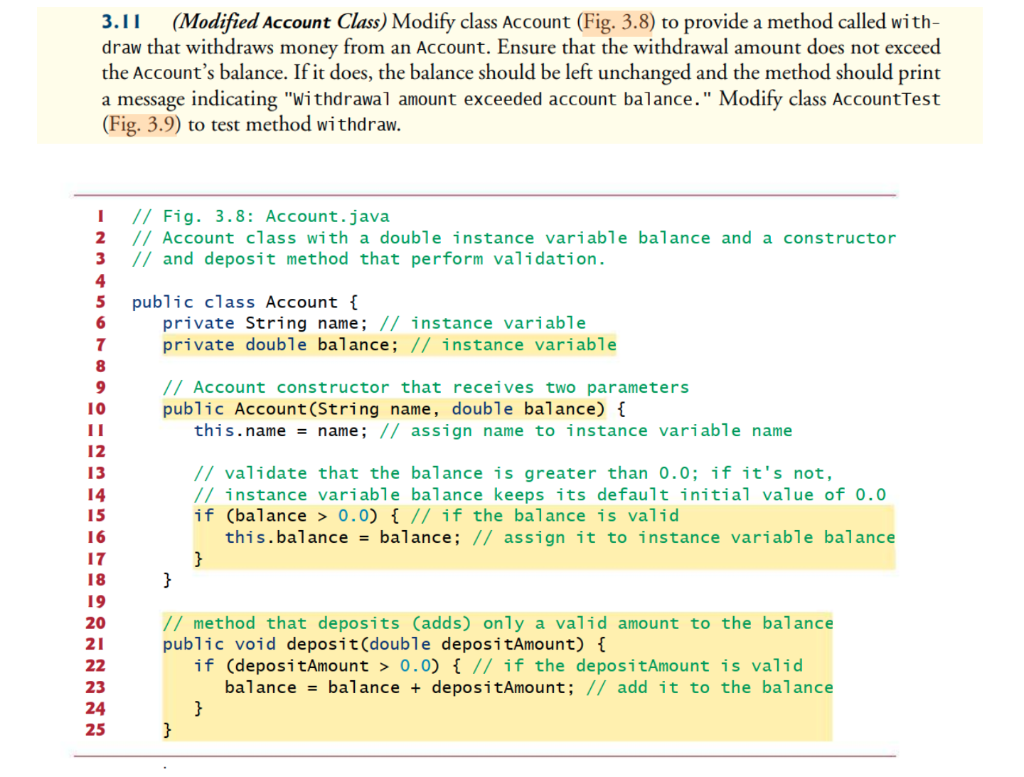 Solved 3 11 Modified Account Class Modify Class Account Chegg