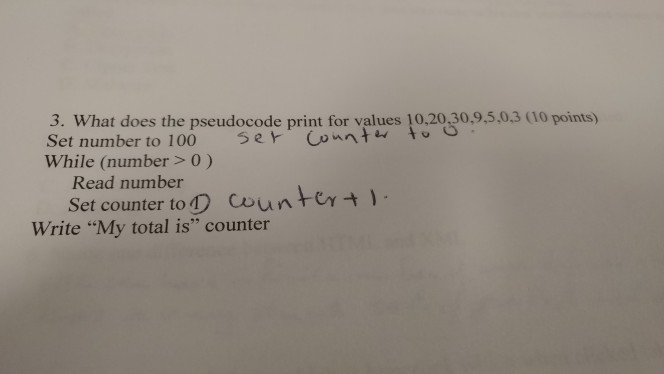 Solved 3 What Does The Pseudocode Print For Values 3430