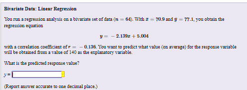 Solved Bivariate Data: Linear Regression You run a | Chegg.com