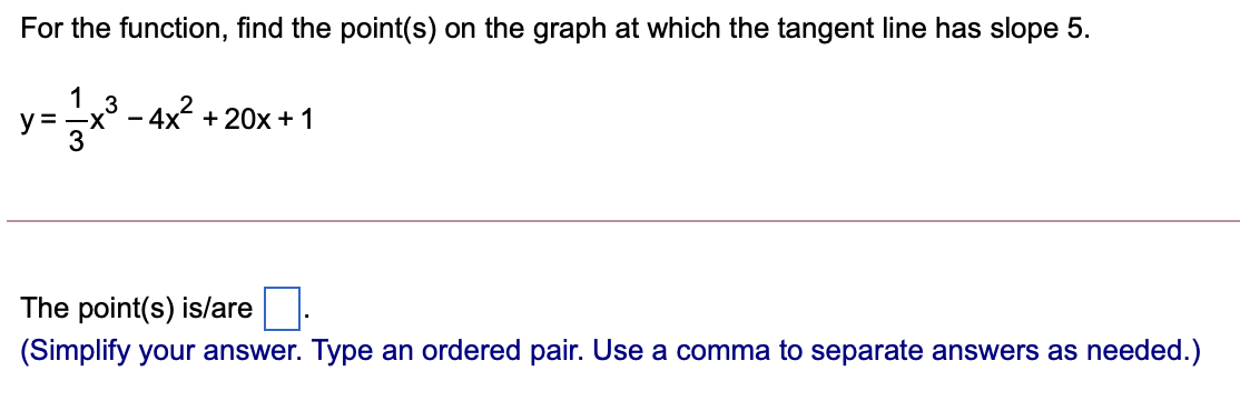 Solved For the function, find the point(s) on the graph at | Chegg.com