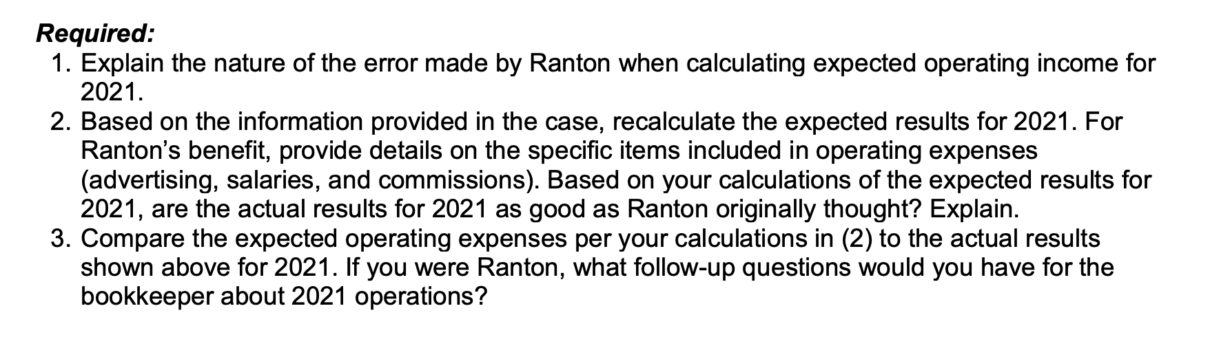 Solved John Ranton, president and founder of Running Mate, | Chegg.com