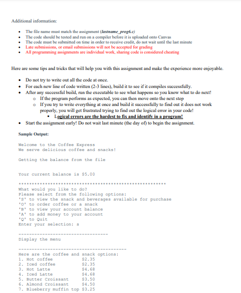 Solved Intro to Programming in C-program 6 (smaller program) | Chegg.com