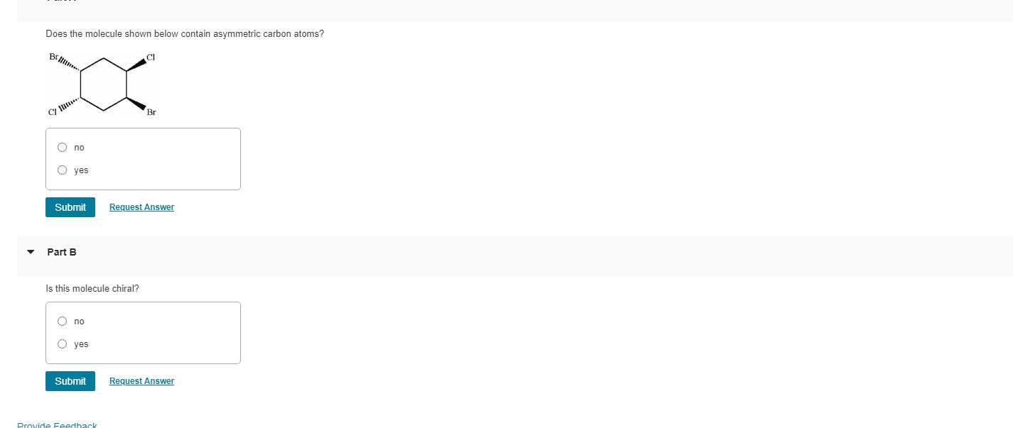 Solved Does the molecule shown below contain asymmetric | Chegg.com