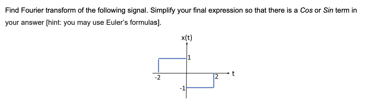 Solved Find Fourier transform of the following signal. | Chegg.com