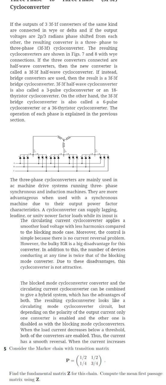 Solved Cycloconverter If the outputs of 3 3f-1f converters | Chegg.com