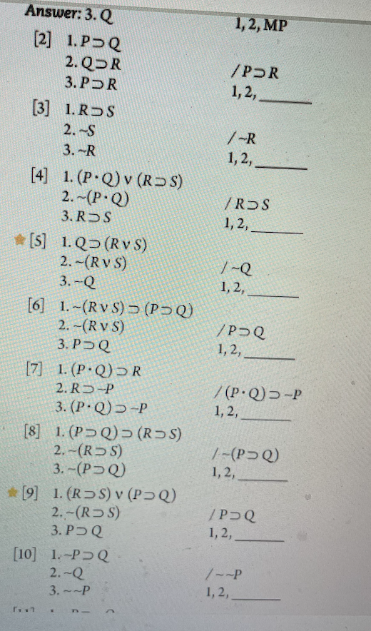 Solved I. Use the first four implication rules to complete | Chegg.com