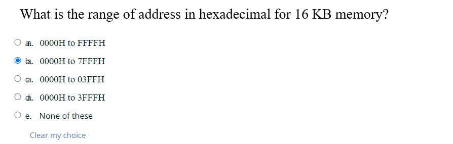 Solved What is the range of address in hexadecimal for | Chegg.com
