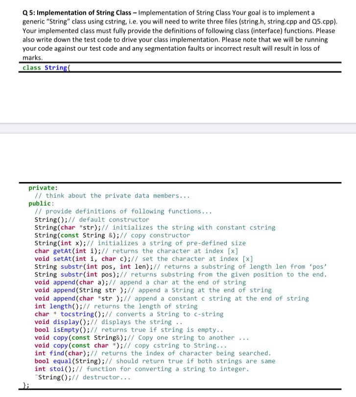 Q5 c++ language classes are sue program must be in | Chegg.com