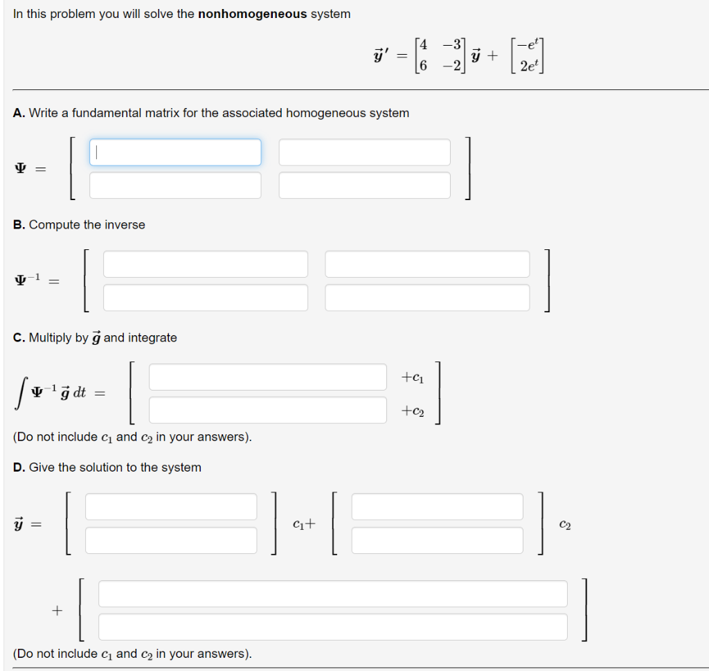 Solved In this problem you will solve the nonhomogeneous | Chegg.com
