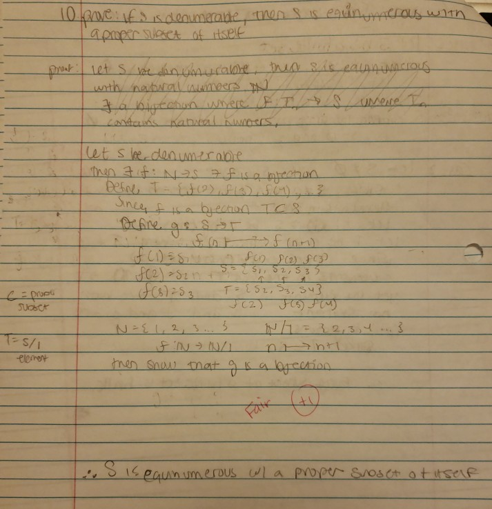 Solved Prove: If S is denumerable, then S is equinumerous | Chegg.com