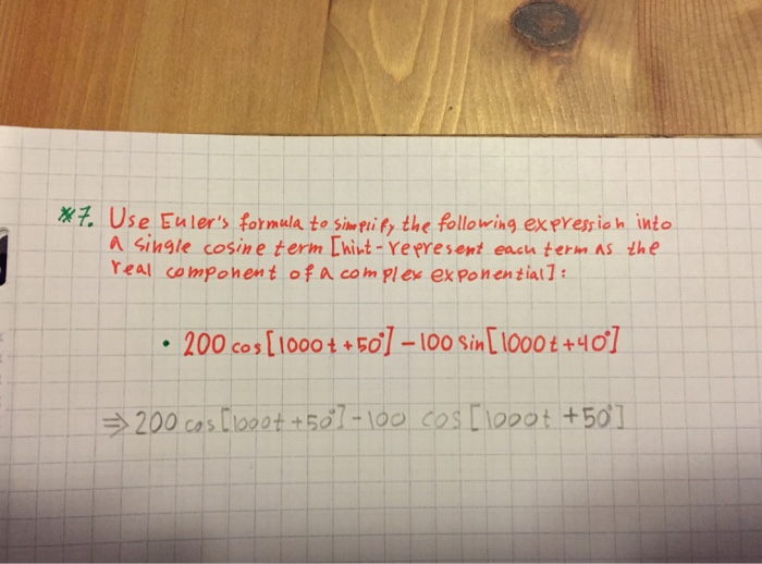 Solved Use Euler's formula to simplify the following | Chegg.com