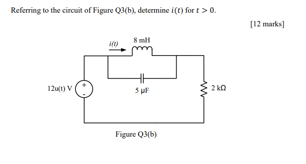 Solved Referring to the circuit of Figure Q3(b), determine | Chegg.com