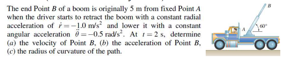 Solved The end Point B of a boom is originally 5 m from | Chegg.com