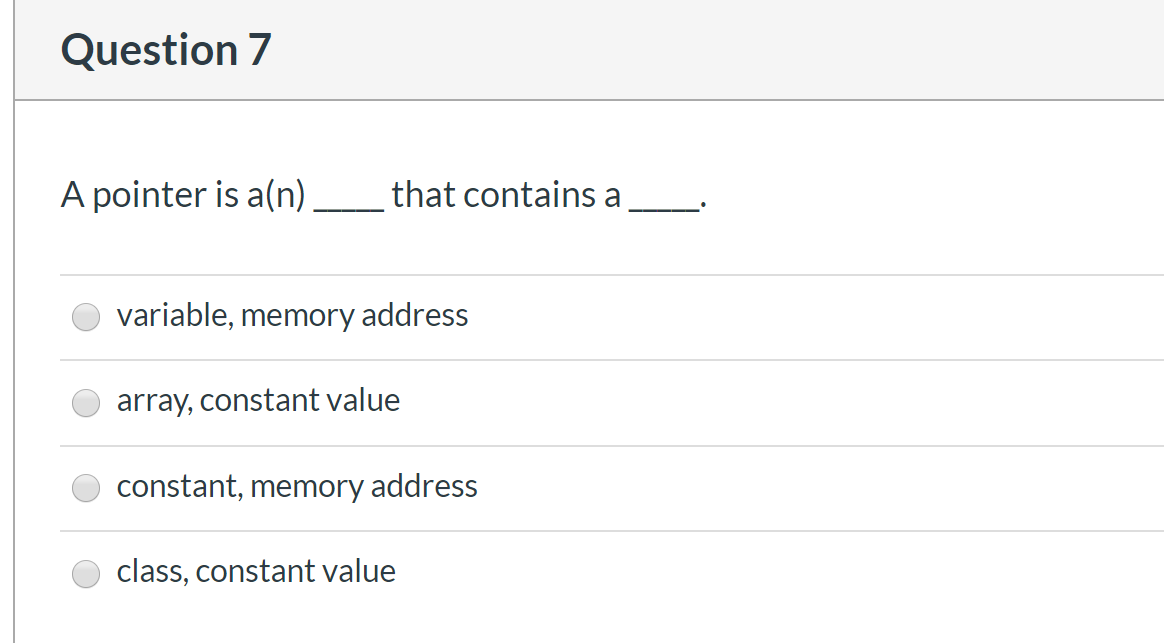 Solved Question 1 2 pts The construct defines a new type to | Chegg.com