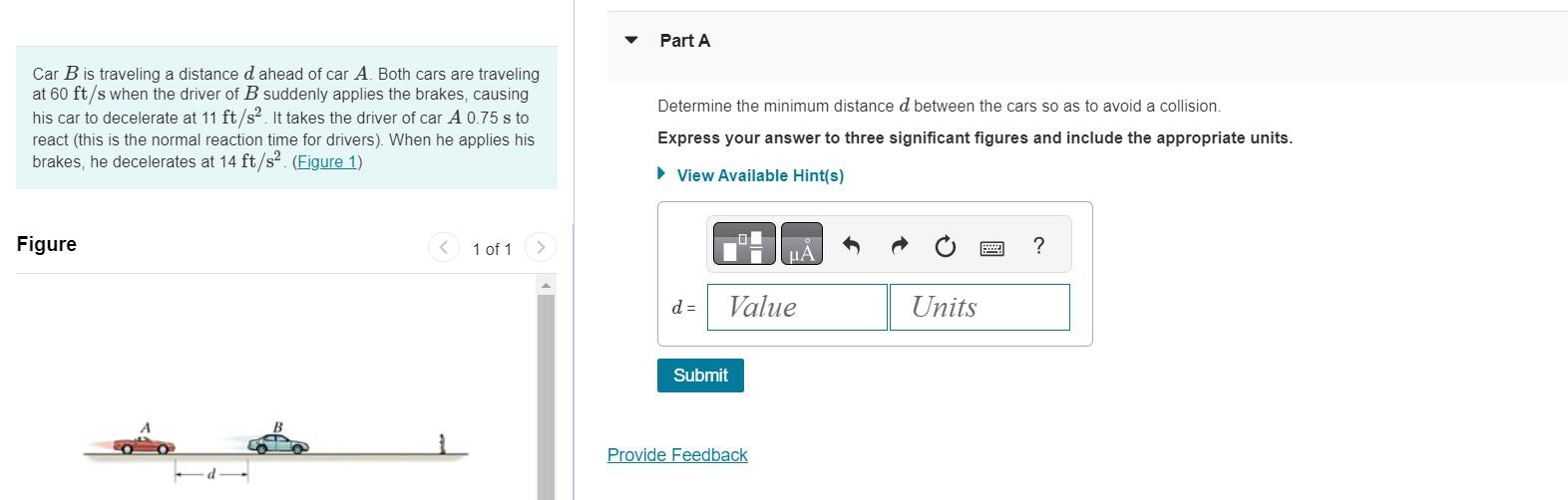 Solved Car B is traveling a distance d ahead of car A. Both | Chegg.com
