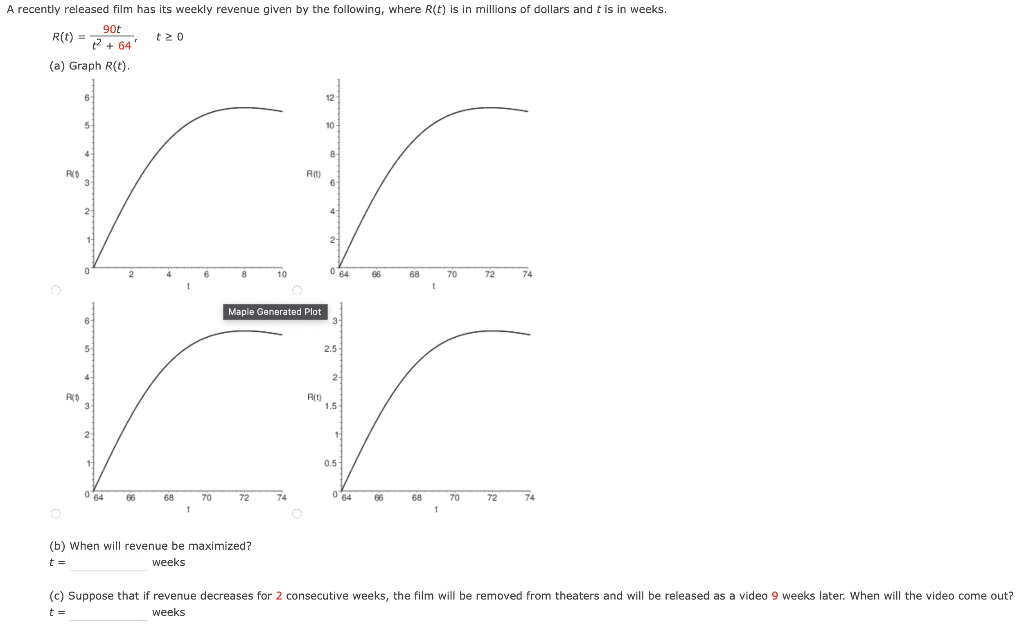 Solved R(t)=t2+6490t,t≥0 (a) Graph R(t) (b) When will | Chegg.com