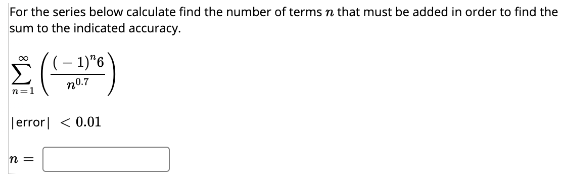 Solved For the series below calculate find the number of | Chegg.com