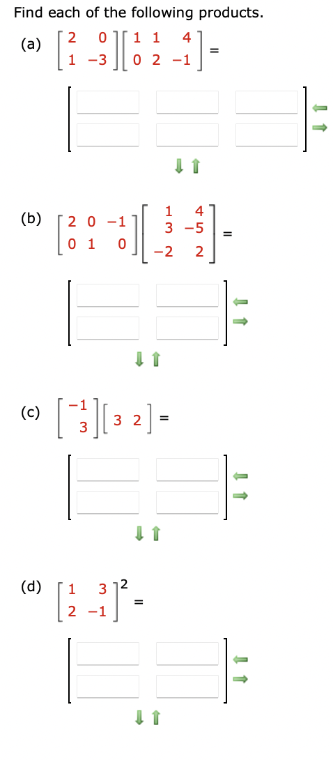 Solved Find each of the following products. (a) | Chegg.com