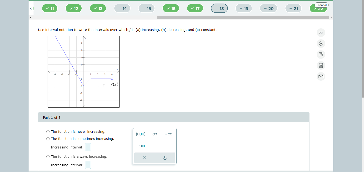 Use interval notation to write the intervals over | Chegg.com