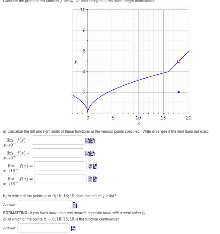 Solved a) Calculate the left and right limits of these | Chegg.com
