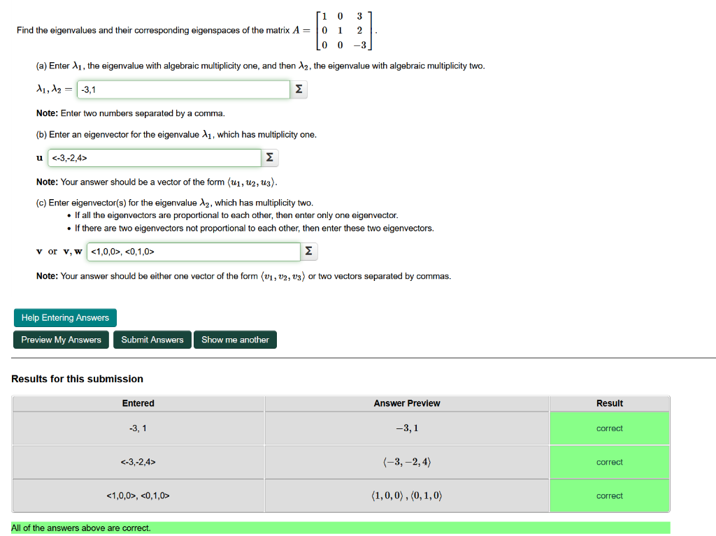 Solved Find the eigenvalues and their corresponding | Chegg.com