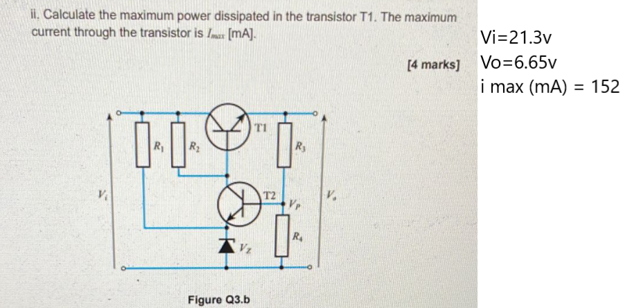 Solved il. Calculate the maximum power dissipated in the | Chegg.com