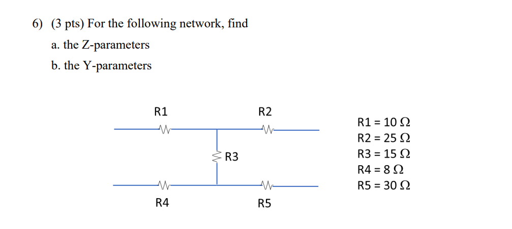 Solved (3 ﻿pts) ﻿For the following network, finda. ﻿the | Chegg.com