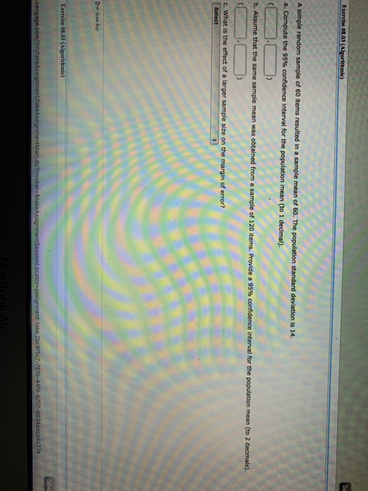 Solved A simple random sample of 60 items resulted in a | Chegg.com