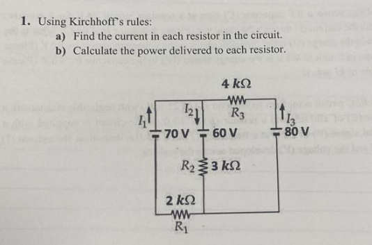 Solved Using Kirchhoff's rules:a) ﻿Find the current in each | Chegg.com