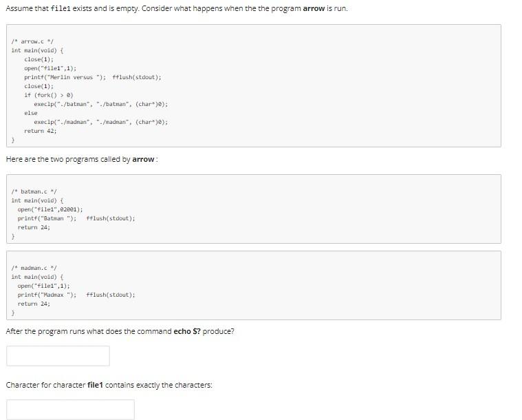 Solved Assume that filei exists and is empty. Consider what | Chegg.com