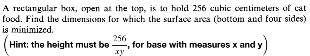 Solved A rectangular box, open at the top, is to hold 256 | Chegg.com