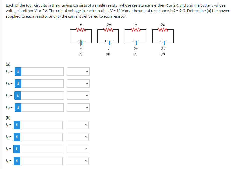 Solved Each of the four circuits in the drawing consists of | Chegg.com