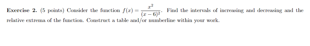 Solved Exercise 2. (5 ﻿points) ﻿Consider the function | Chegg.com