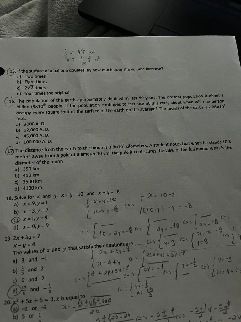 Solved Hello please I need help with number 17, thank you | Chegg.com