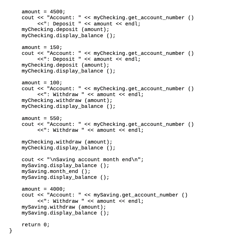 Solved Lab 7 - Bank Inheritance - CS-116 1. o O o o o Define | Chegg.com