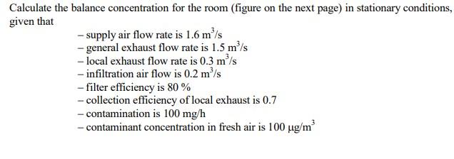 Solved Calculate the balance concentration for the room | Chegg.com