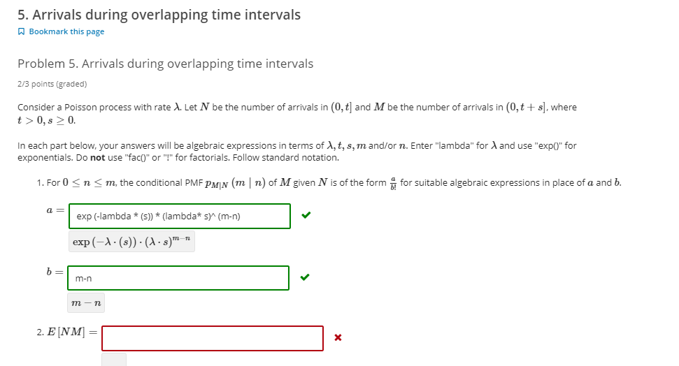 Solved 5. Arrivals during overlapping time intervals | Chegg.com