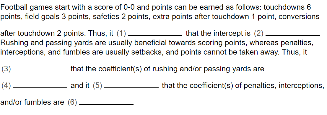 Football games start with a score of 0-0 and points | Chegg.com