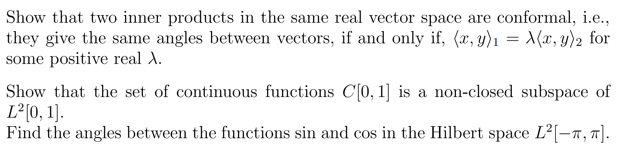 Show that two inner products in the same real vector | Chegg.com