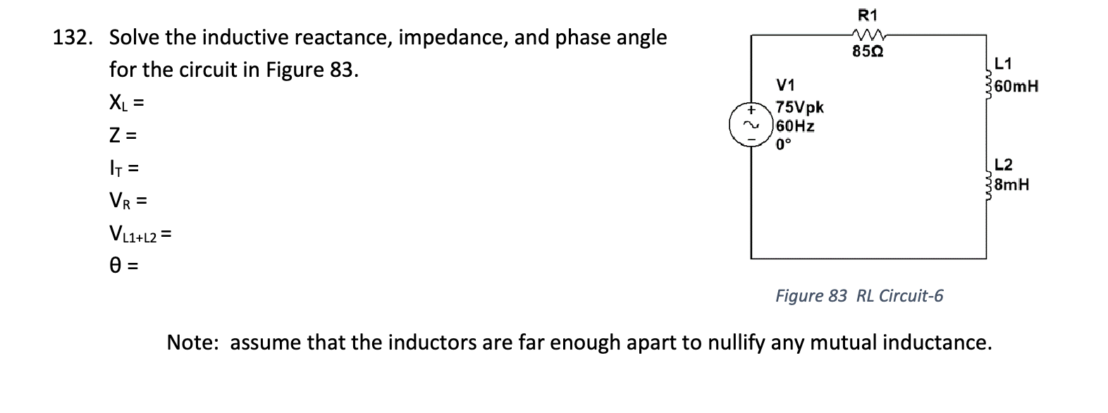 Solved 32. Solve the inductive reactance, impedance, and | Chegg.com
