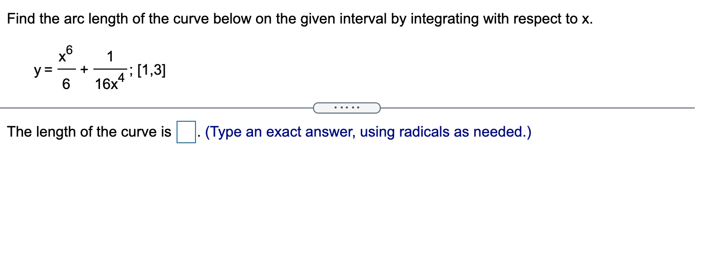 Solved Find the length of the following curve. If you have a | Chegg.com