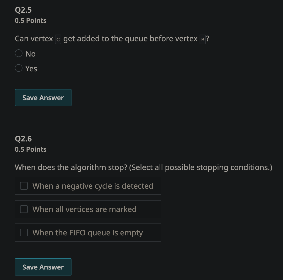 Solved 3.5 Points Consider running the Bellman-Ford's | Chegg.com