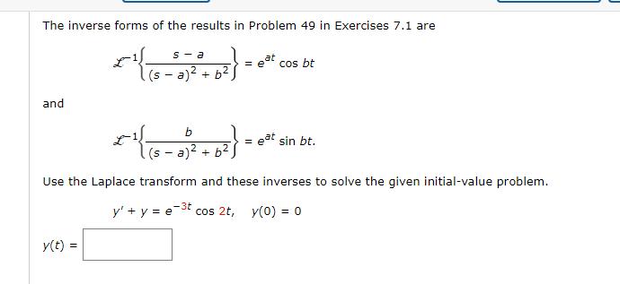 Solved The inverse forms of the results in Problem 49 in | Chegg.com