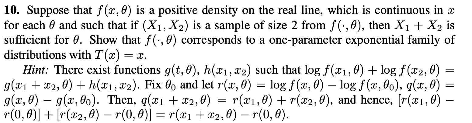 Solved Problem 1.6.10 ﻿from mathematical statistics | Chegg.com
