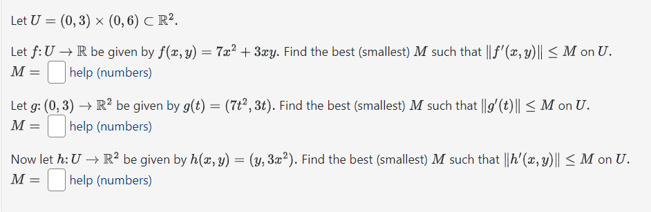 Solved Let U 0 3 × 0 6 ⊂r2 Let F U→r Be Given By