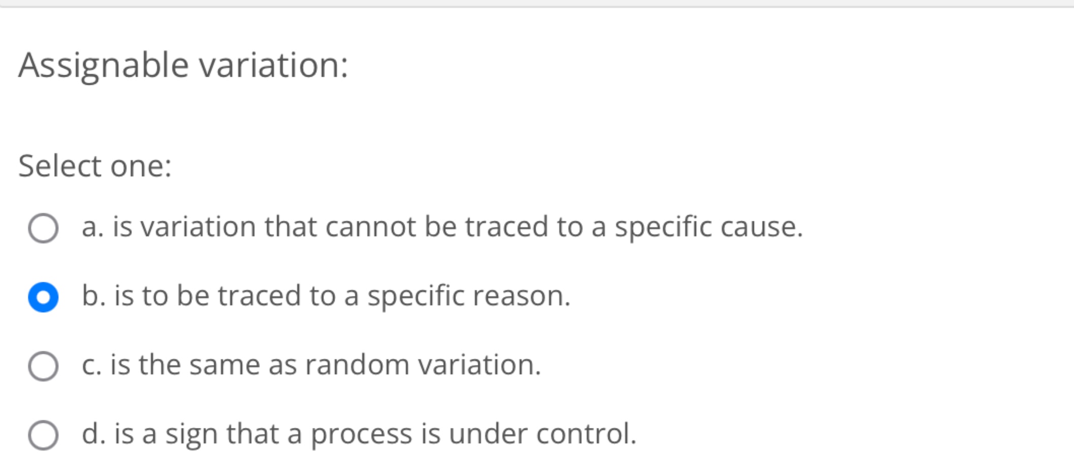 Solved Assignable variation:Select one:a. ﻿is variation that | Chegg.com