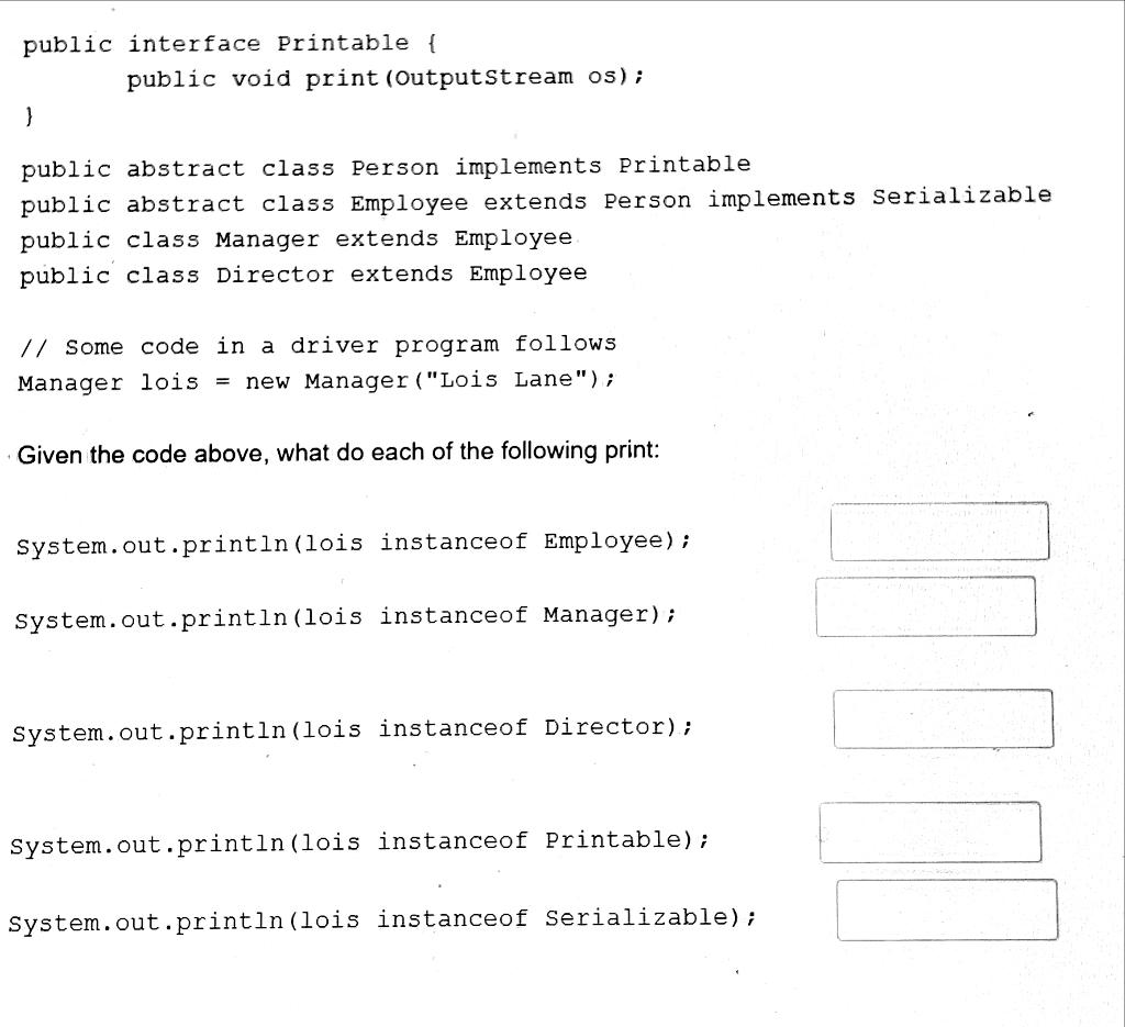 Solved public interface Printable { public void print | Chegg.com