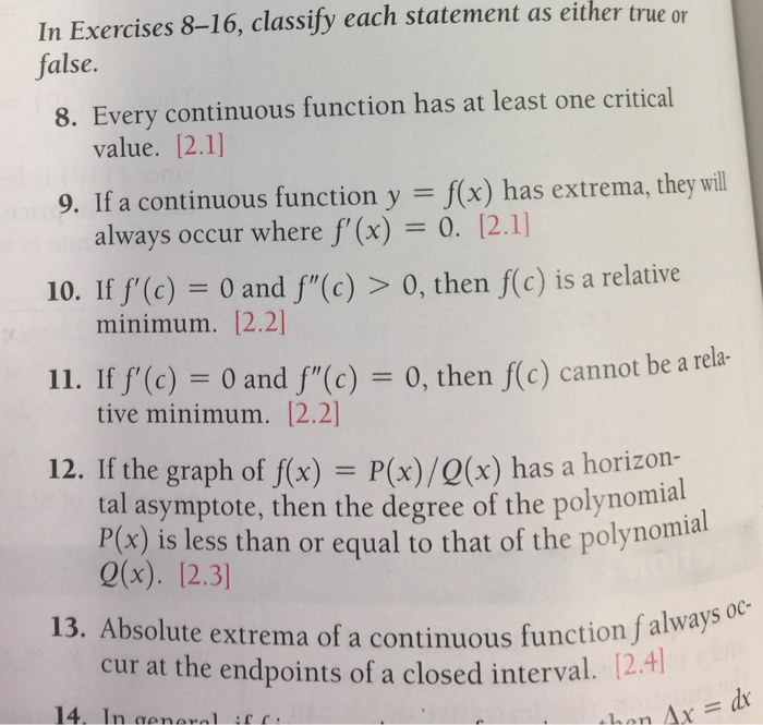 Solved In Exercises 8-16, classify each statement as either | Chegg.com