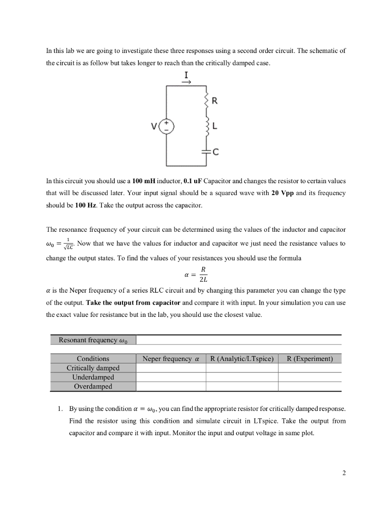 EE 305: Electrical Circuit II Lab Manual Fall 2018 | Chegg.com