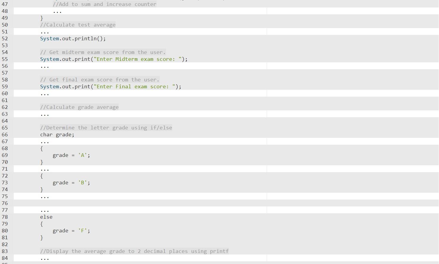 Solved Program in based java. Declare and initialize | Chegg.com